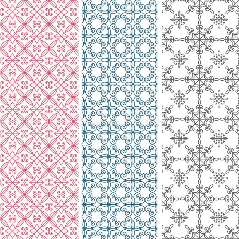 Set of Seamless Ornamental Patterns in the Eastern Stock Vector ...