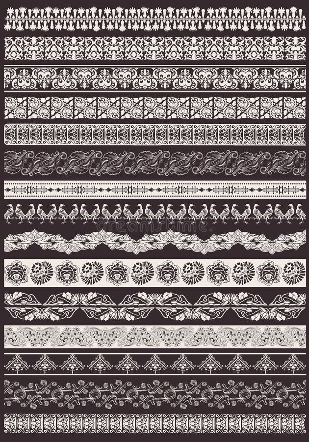 Horizontal Seamless Border with Blue Flowers. Vector Illustration ...