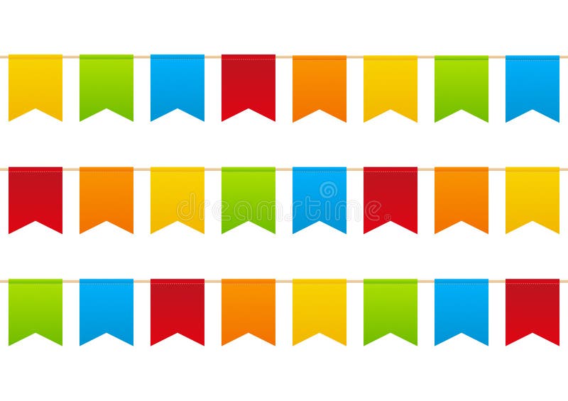 Set of Seamless Party Flags Stock Vector - Illustration of decor ...