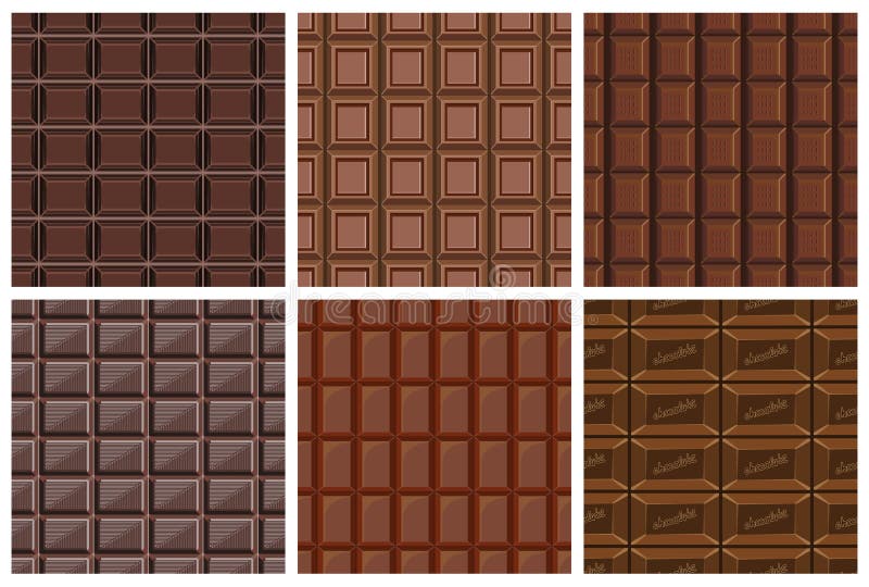 Set of Seamless Pattern with Chocolate Texture Stock Illustration ...