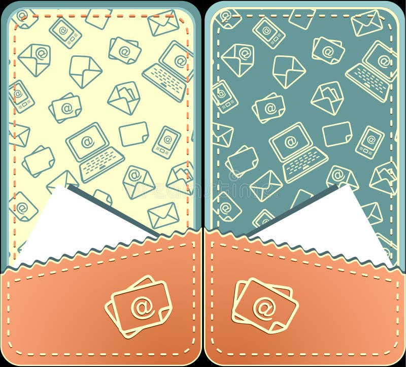 Set Seamless Pattern of Email Vertical Layout Stock Vector ...