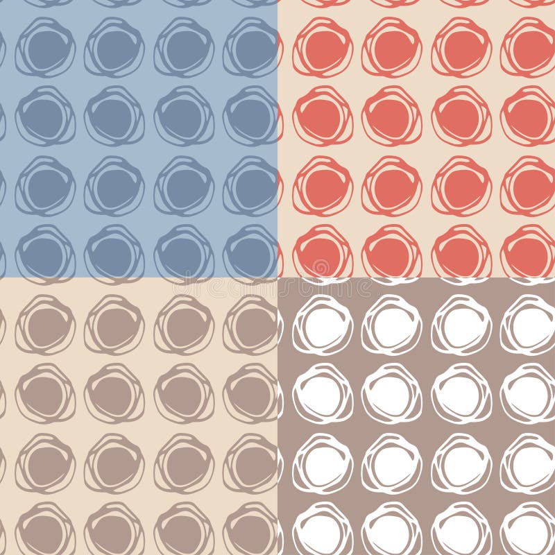 Set of 4 Seamless Pattern. Polka Dot Texture. Doodle Stock Vector ...
