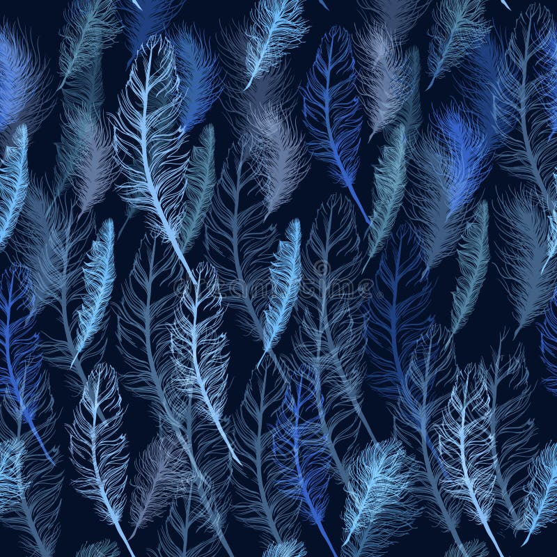 Set of Seamless Pattern Vector Feathers. EPS Stock Vector ...