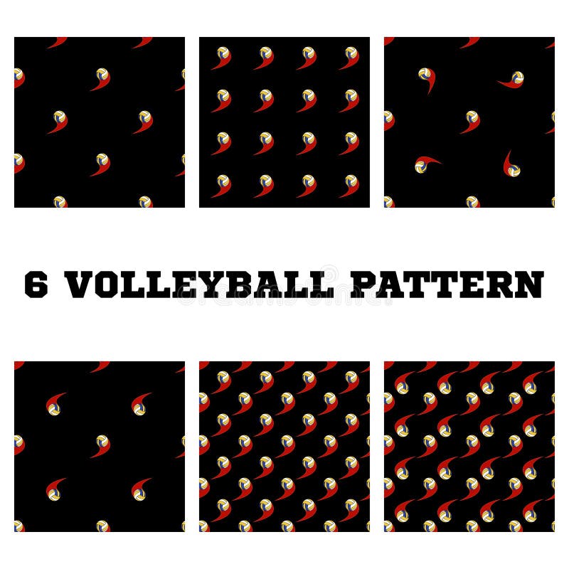 Set. Seamless Pattern Volleyball Ball Stock Vector - Illustration of ...