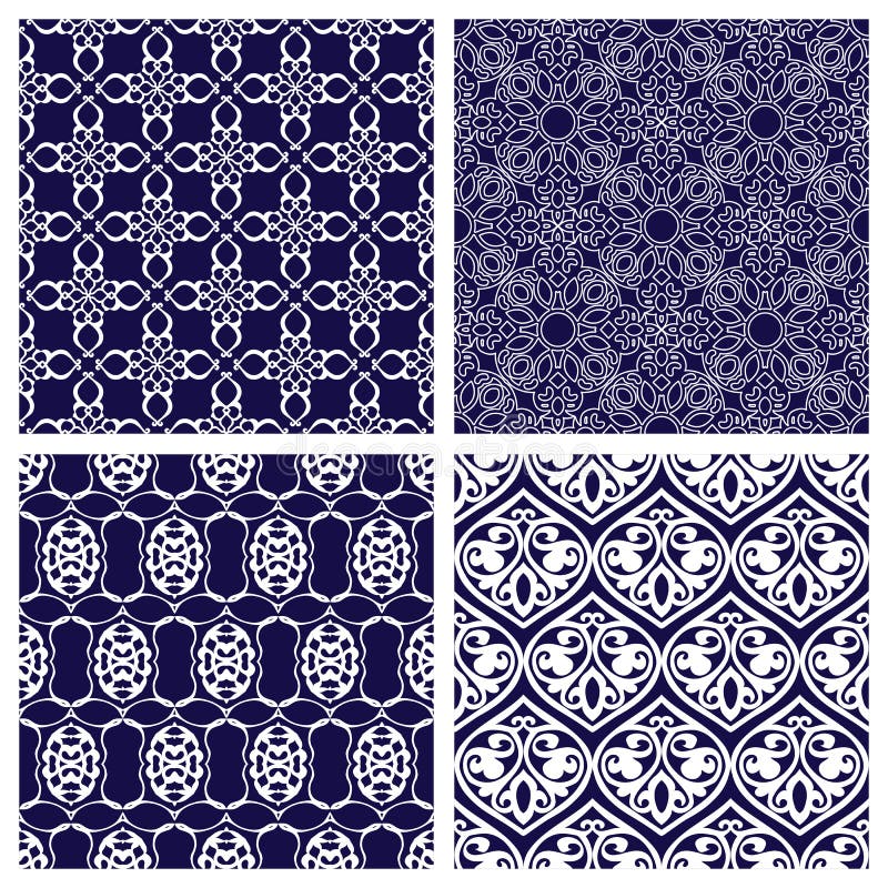 Set of Seamless Patterns in Arabian Style. Stock Vector - Illustration ...
