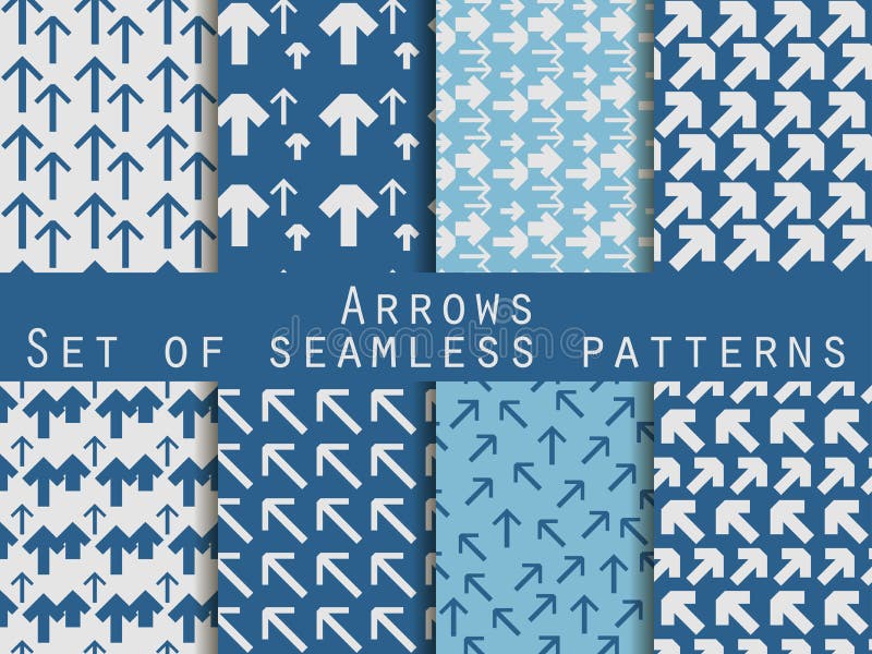 Set of Seamless Patterns with Arrows. for Wallpaper, Bed Linen, Stock ...