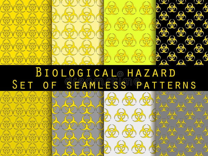 Set of Seamless Patterns with Biohazard Symbol. for Wallpaper, Bed ...
