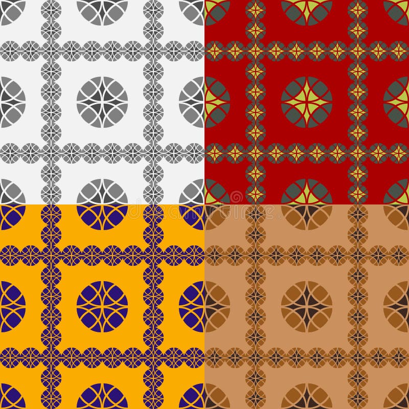 Set of Seamless Patterns with Circles Stock Vector - Illustration of ...