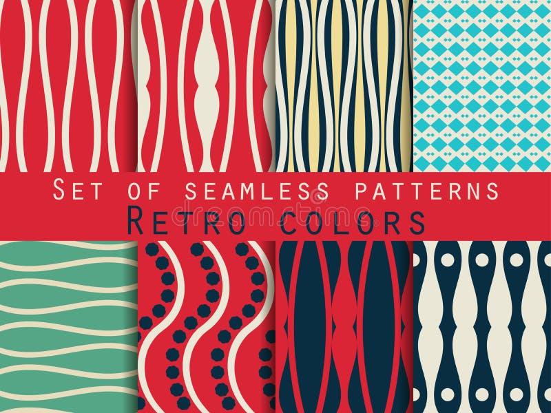 Set of Seamless Patterns. Classic Colors. the Pattern for Wallpaper ...