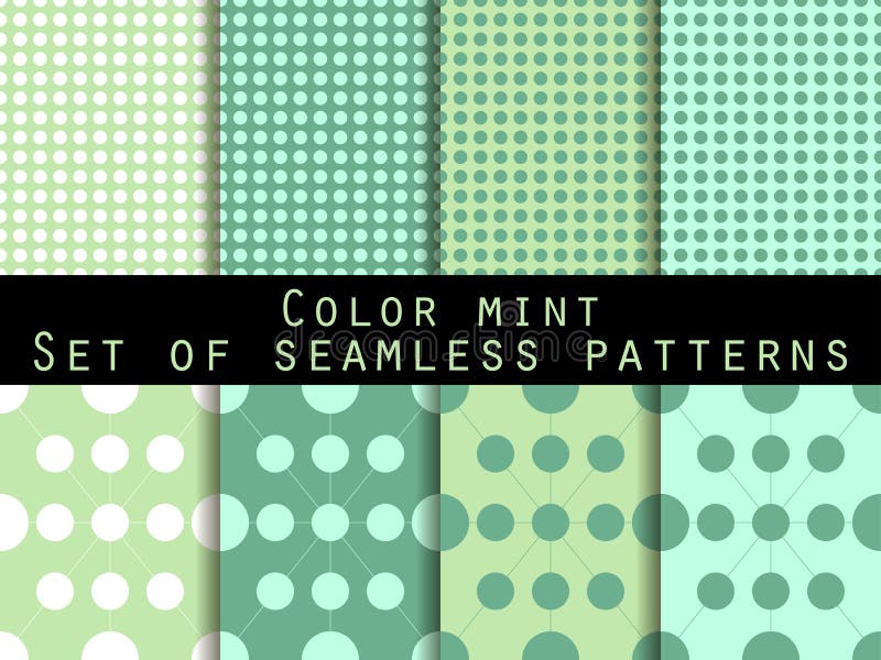 Set Seamless Patterns. Color Mint. the Pattern for Wallpaper, Bed Linen ...
