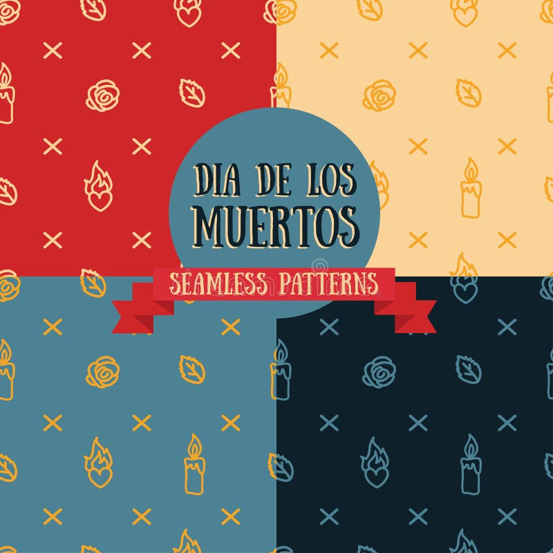 Set of Seamless Patterns for Day of the Dead Stock Vector ...