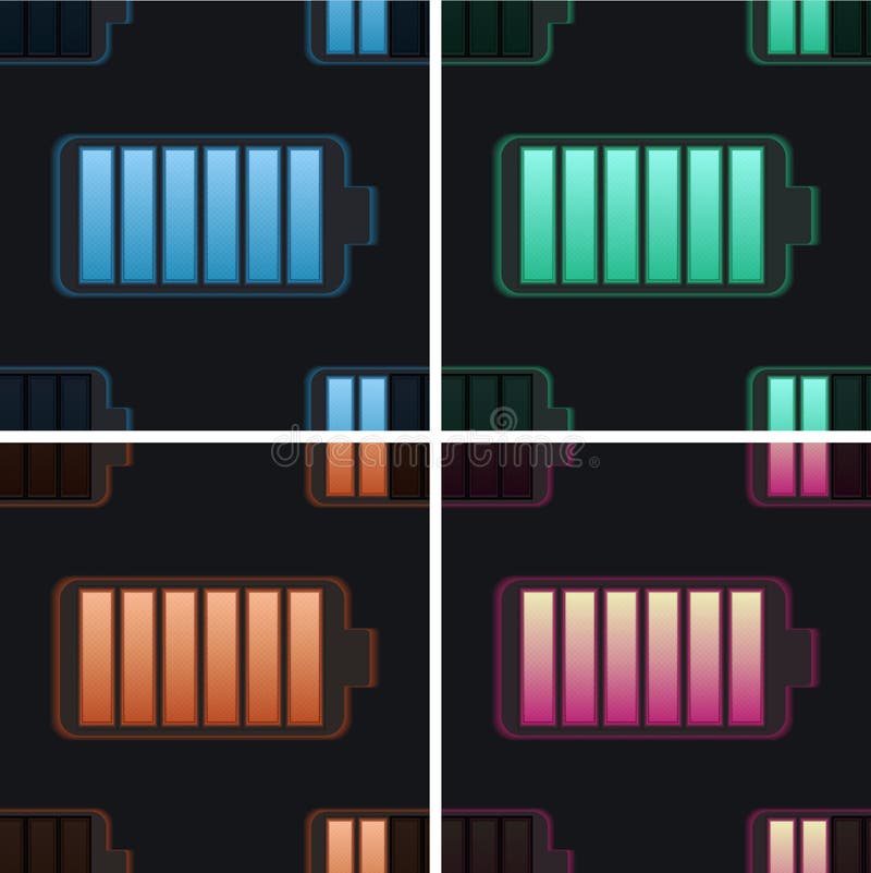 Set of Seamless Patterns with Different States of Battery Charging ...