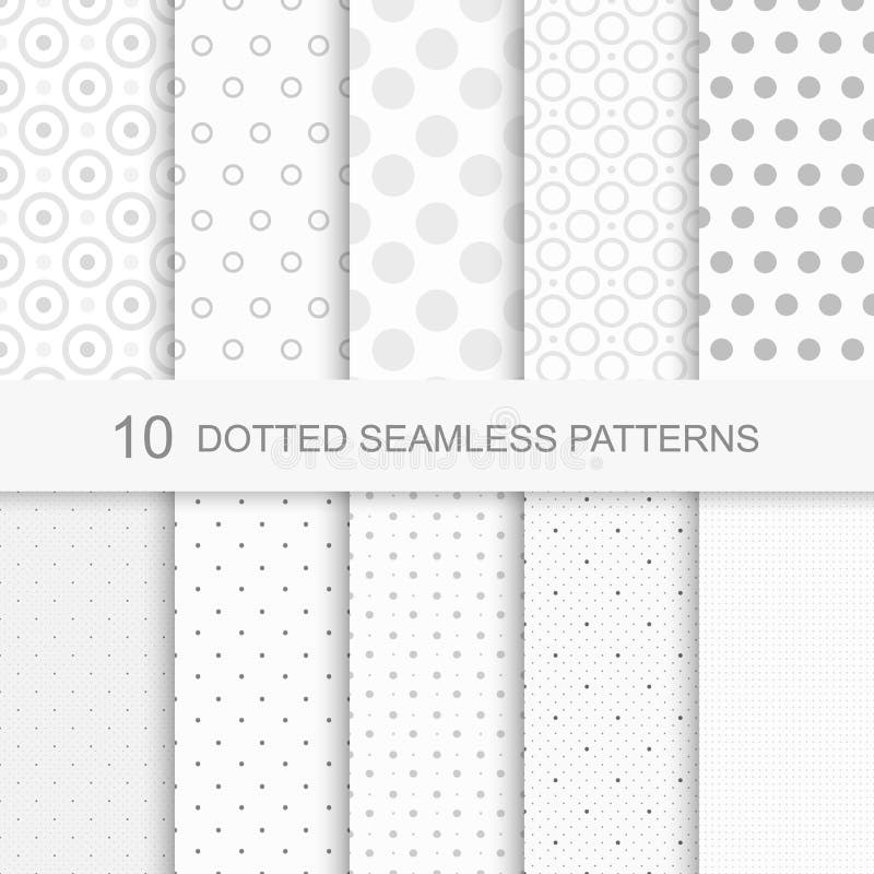 Set of Seamless Patterns with Dots Stock Vector - Illustration of grey ...