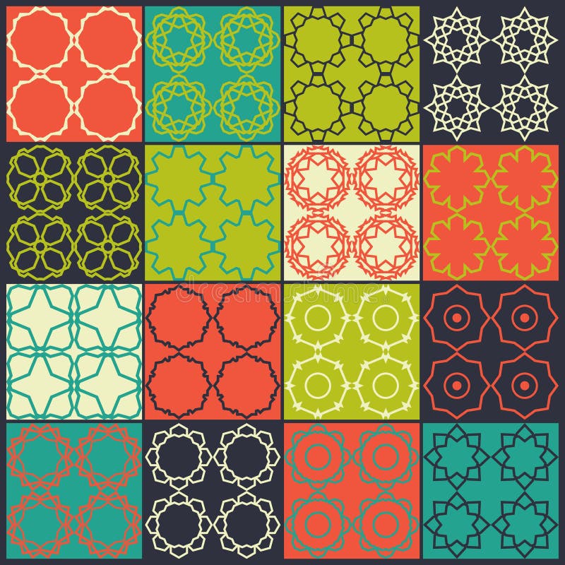 Set of 16 Seamless Patterns Stock Vector - Illustration of love ...