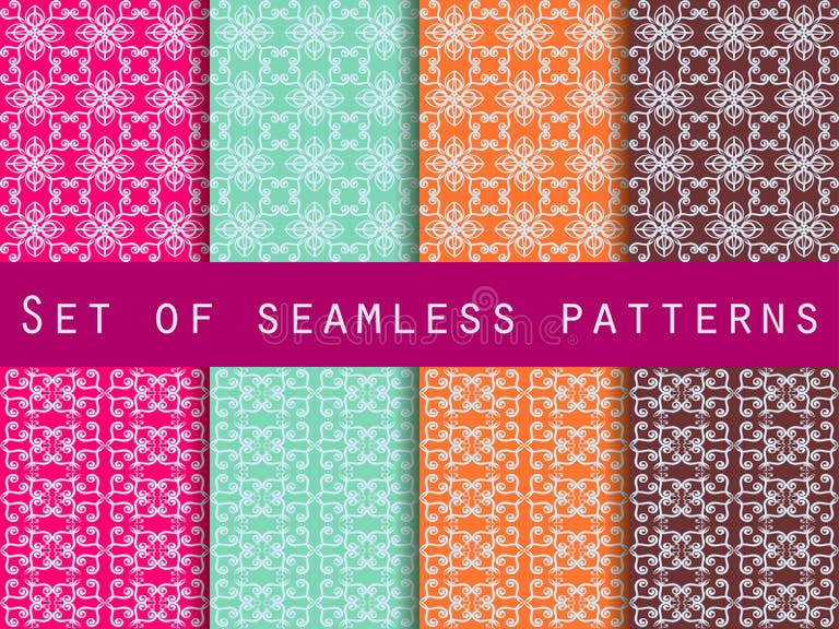 Set of Seamless Patterns. Geometric Patterns. the Pattern for Wa Stock ...
