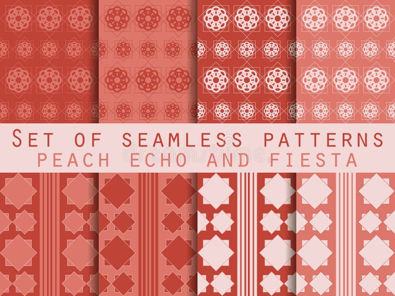 Set of Seamless Patterns. Geometric Patterns. Peach Echo and Fiesta ...