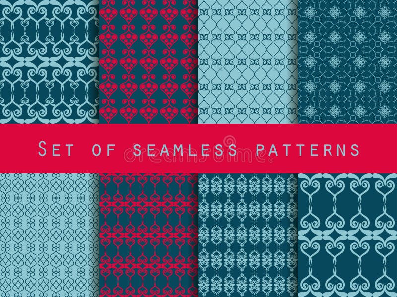 Set of Seamless Patterns. Geometric Seamless Pattern. Retro Colors ...