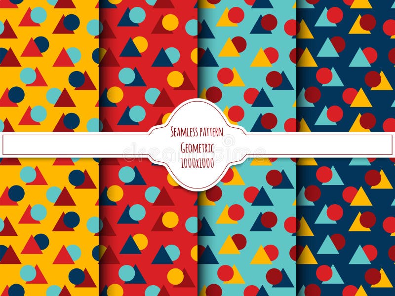 A Set of Seamless Patterns with Geometric Shapes, Circles Different ...