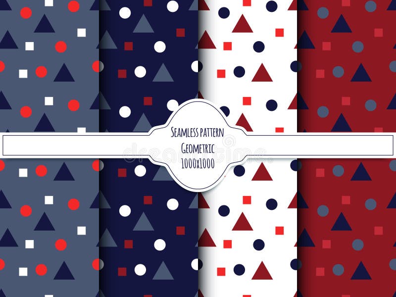 A Set of Seamless Patterns with Geometric Shapes, Circles, Triangles ...