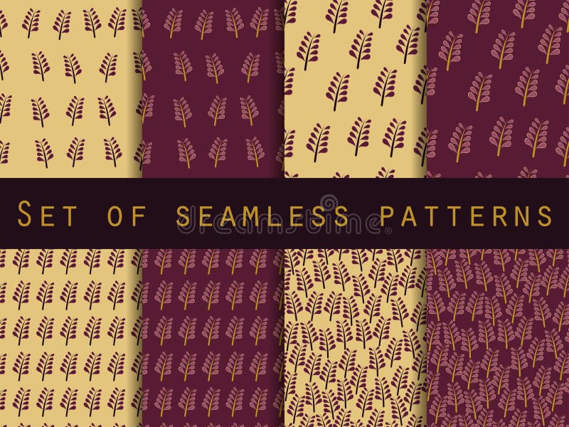 Set of Seamless Patterns. Nature. the Pattern for Wallpaper, Tiles ...