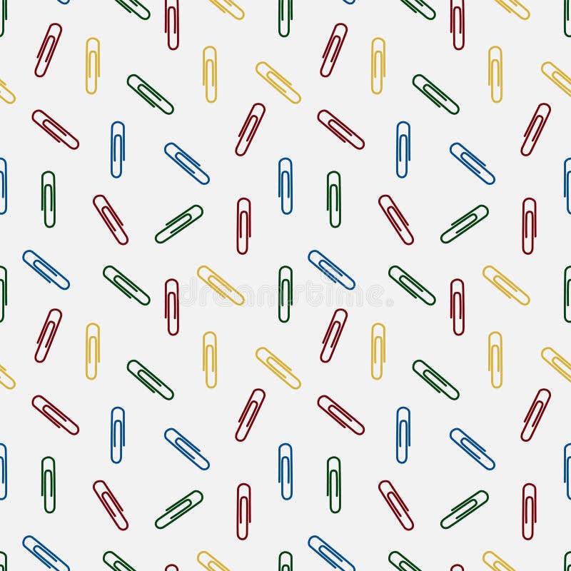 A Set of Seamless Patterns of Paper Clips. 1000x1000, Vector Graphics ...