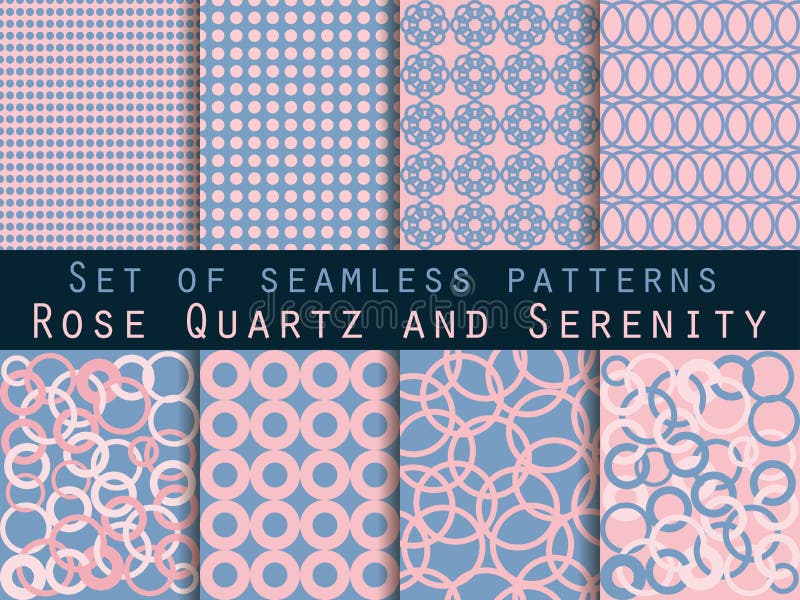 Set of Seamless Patterns. Rose Quartz and Serenity. Stock Vector ...