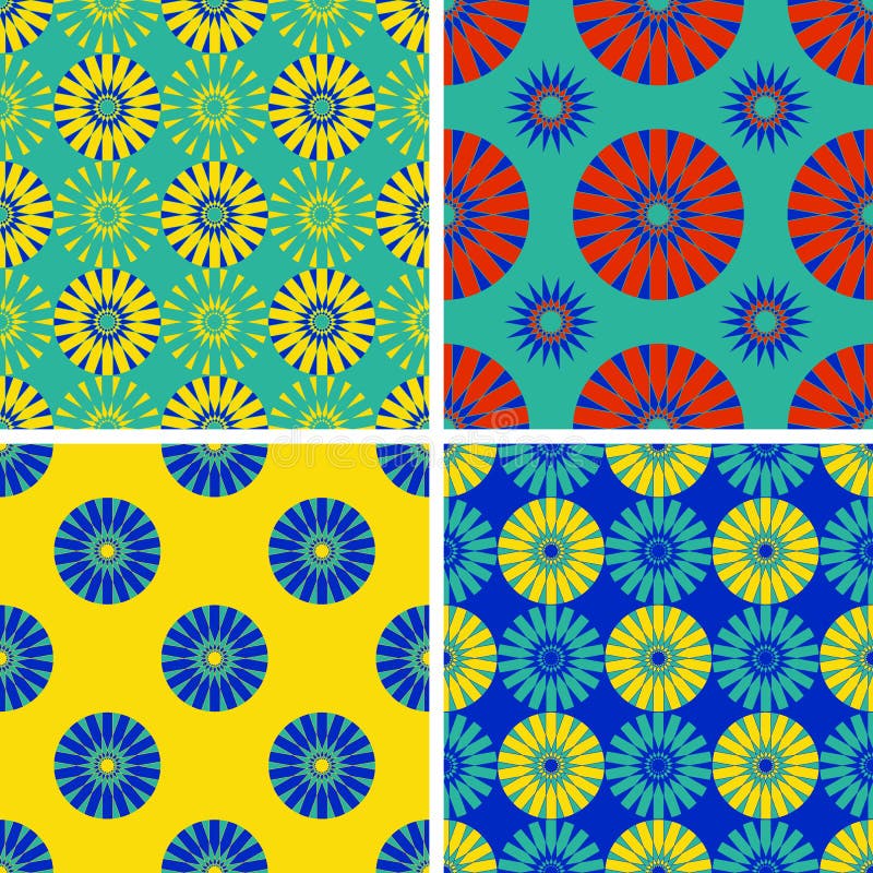 Set of Seamless Patterns with Round Elements. Stock Vector ...