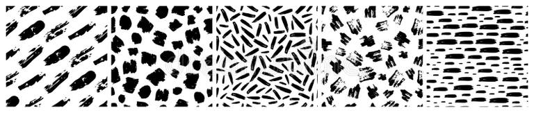Set of Seamless Patterns with Scribble Smears Stock Vector ...