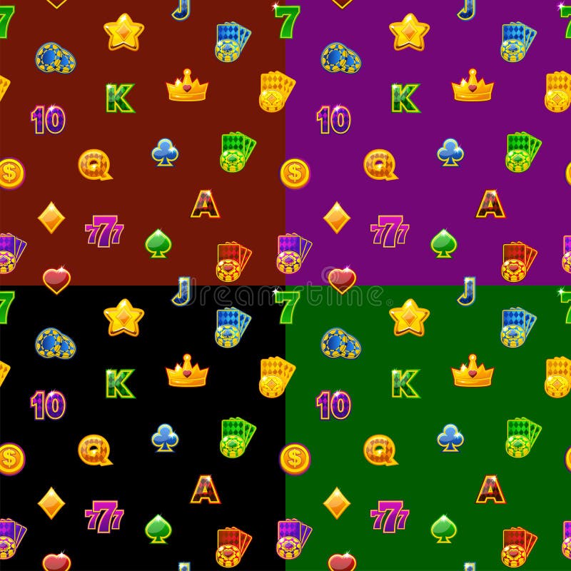 Set of Seamless Patterns with Slot Icons Stock Illustration ...