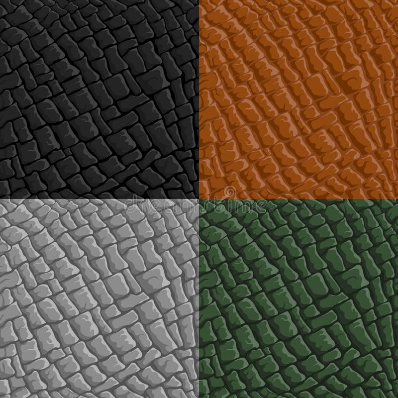 Set of Seamless Patterns - Stone Tiles or Elephant Skin Stock Vector ...