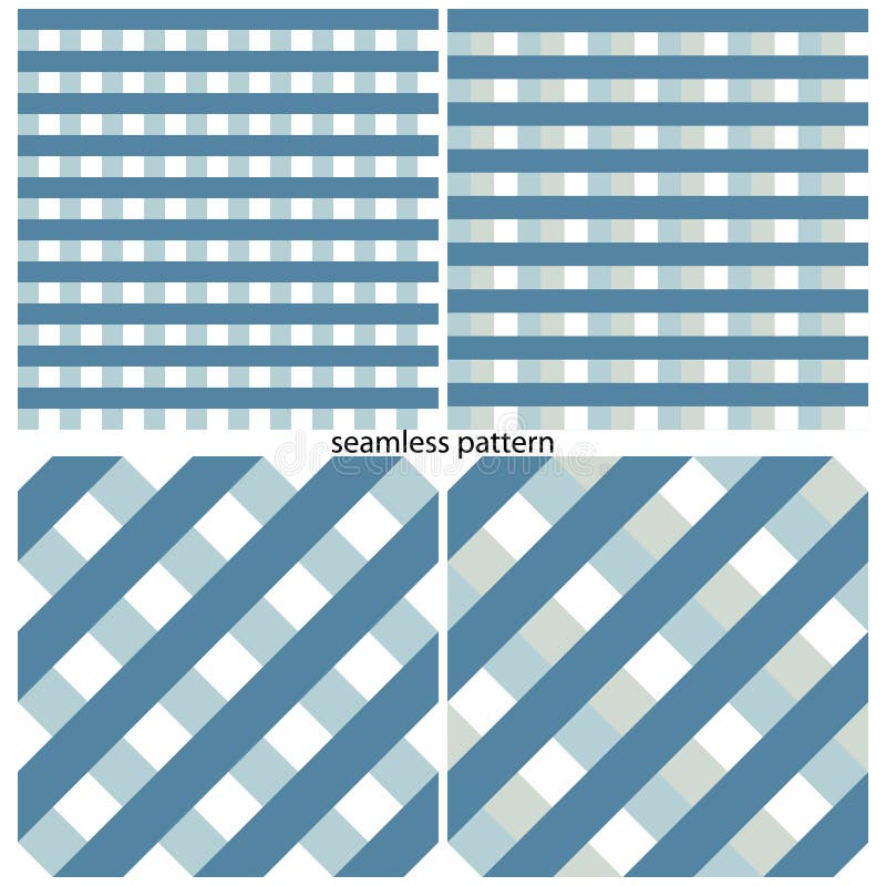 Set of Seamless Patterns of Strips and Squares. Stock Vector ...