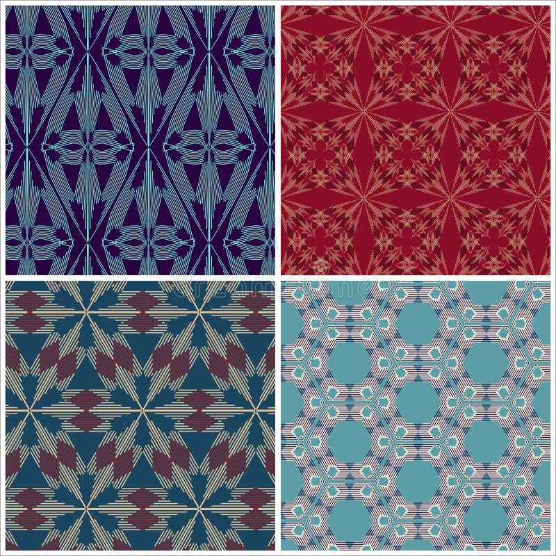 Set of Seamless Patterns for Tapestry, Craftsmanship Stock Vector ...