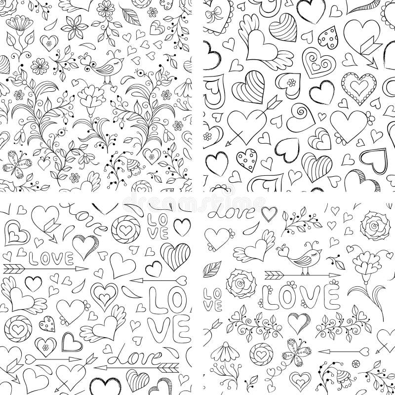 Set Of Seamless Patterns Stock Vector Illustration Of Floral 64586044