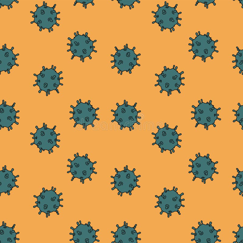 Set of Seamless Patterns with Virus, Pixels 1000x1000. Vector Graphic ...