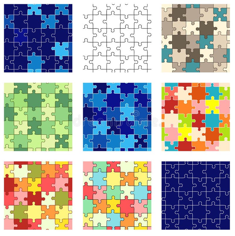 Puzzle patterns stock vector. Illustration of elements - 3110452