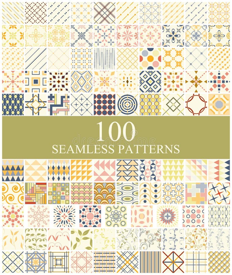 Basic Doodle Seamless Pattern Set No.8 in Black and White Stock Vector ...