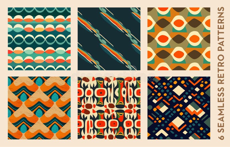 Set of Seamless Retro Patterns, a Touch of Vintage Flair To Designs ...