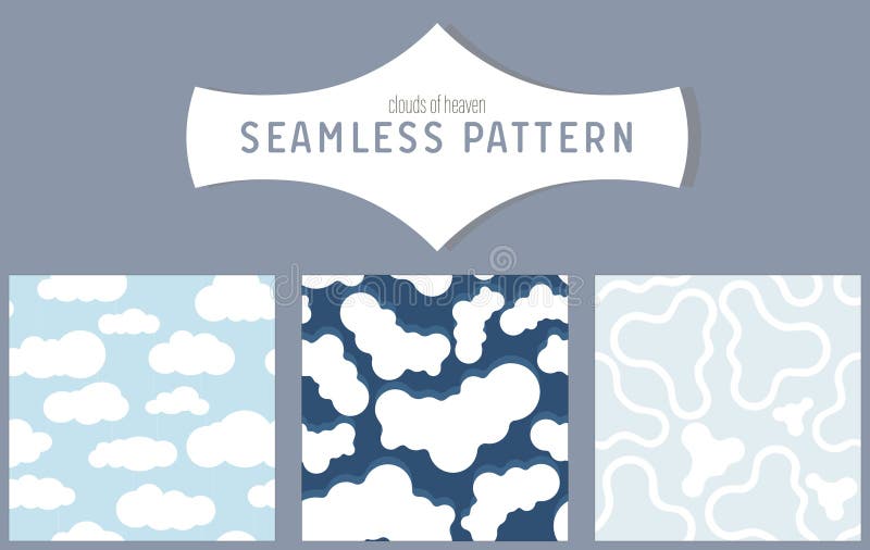 Set of Seamless Square Pattern with Clouds and Sky Stock Vector ...