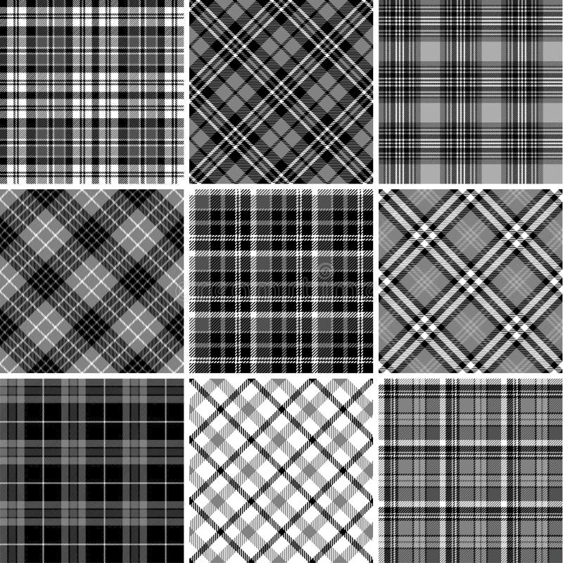 Set of Seamless Tartan Patterns Stock Vector - Illustration of ...