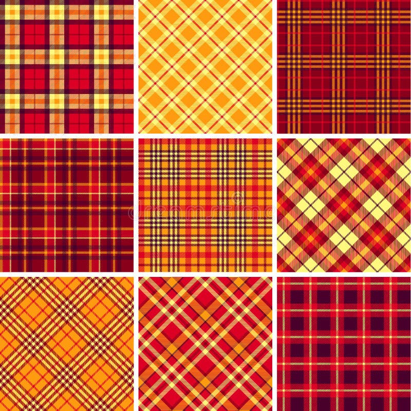 Set of Seamless Tartan Patterns Stock Vector - Illustration of brown, pattern: 30314001
