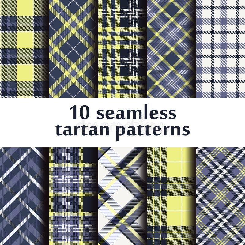 Set of Seamless Tartan Patterns Stock Vector - Illustration of ...