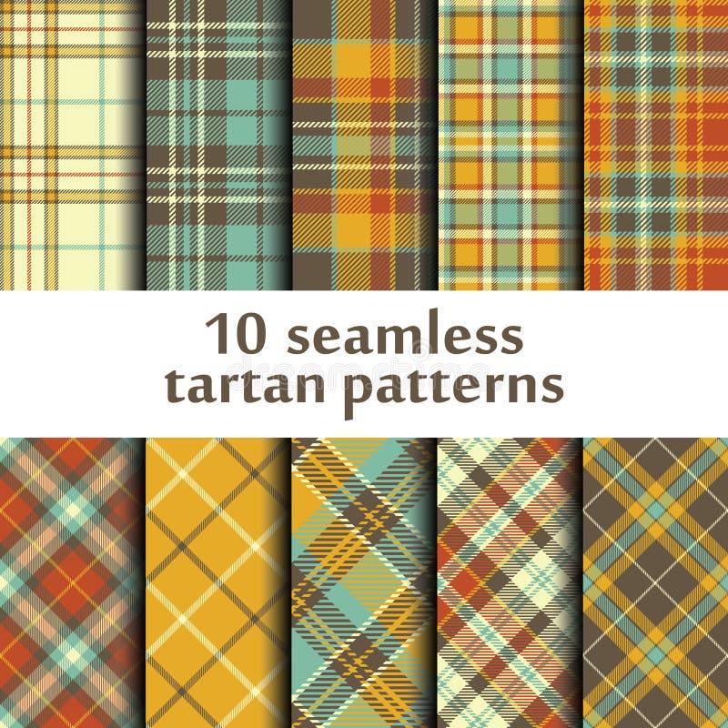 Set of Seamless Tartan Patterns Stock Vector - Illustration of irish ...