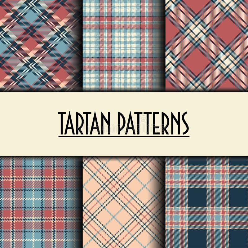 Set of Seamless Tartan Patterns Stock Vector - Illustration of classic ...
