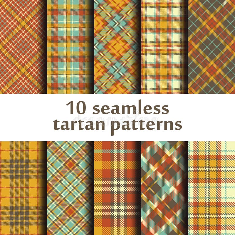 Set of Seamless Tartan Patterns Stock Vector - Illustration of classic ...