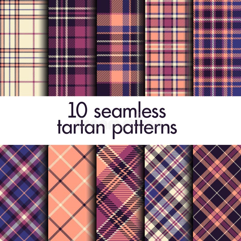 Set of Seamless Tartan Patterns Stock Vector - Illustration of design ...