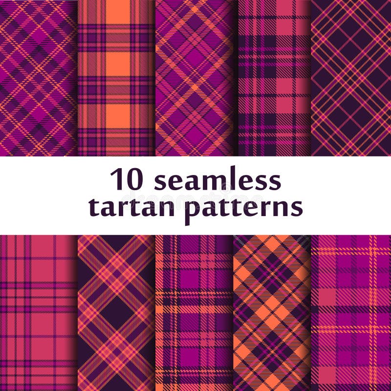 Set of Seamless Tartan Patterns Stock Vector - Illustration of classic ...