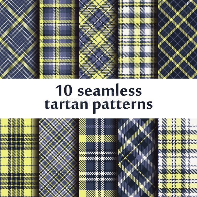 Set of Seamless Tartan Patterns Stock Vector - Illustration of symmetry ...