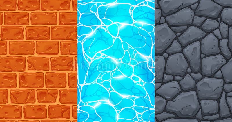 Set of Seamless Textures for Game Development Stock Vector ...