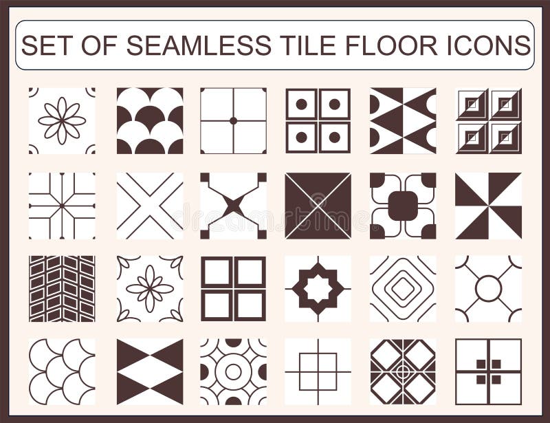 Tile Floor Material Collection Icons Set Vector Stock Vector ...