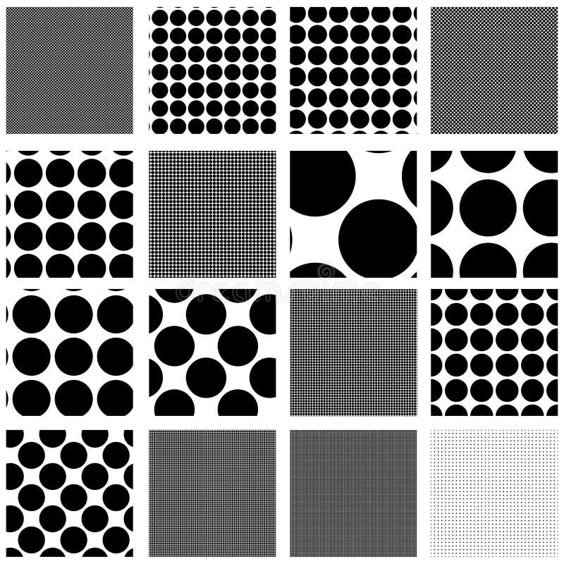 16 Set of Seamless, Tileable, Repeatable Circles, Dots Pattern. Polka ...